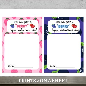 Valentines Day Fruit Snack Card Printable ,i'm so Berry Happy We're ...