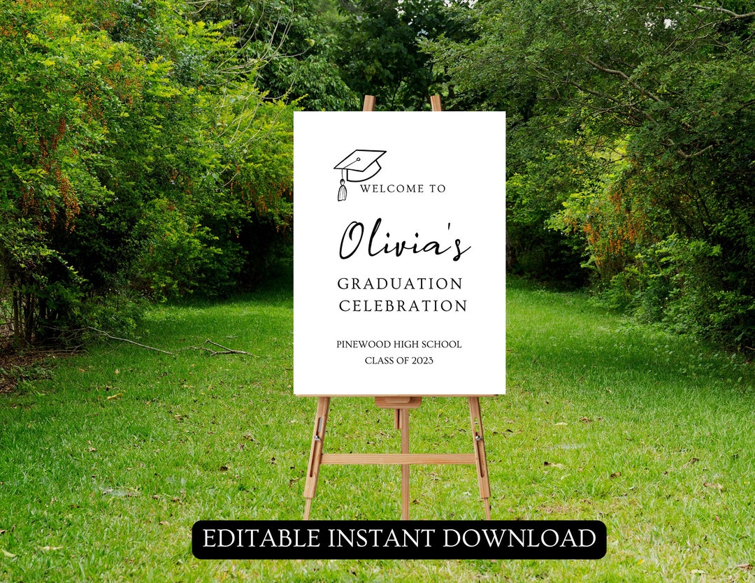 Graduation Party Welcome Sign | Custom Graduation Party Sign | Printed ...