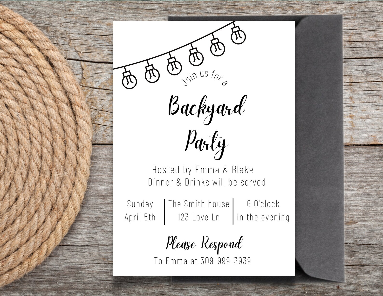 Backyard Party Invitation Template Birthday Baby Shower - Etsy