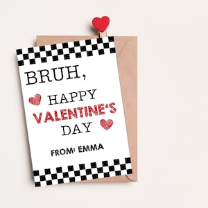 Bruh Valentine Cards, Preteen Valentine, Funny Kids Valentine ...