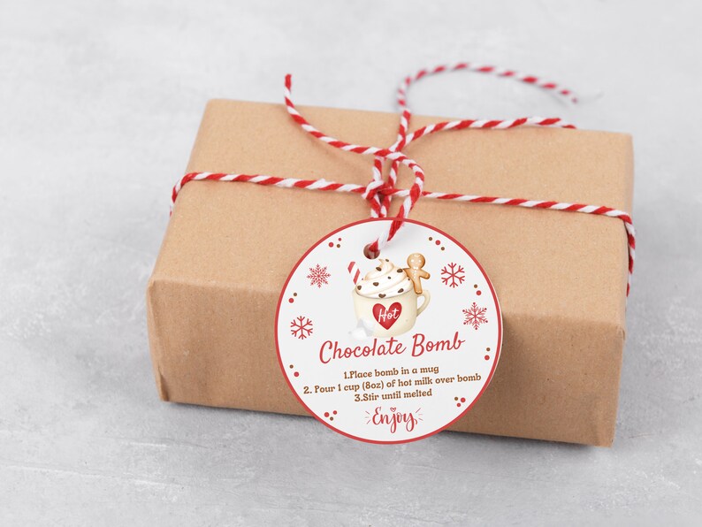 Hot Chocolate Bomb Tags Printable, Hot Cocoa Bomb Instructions ...
