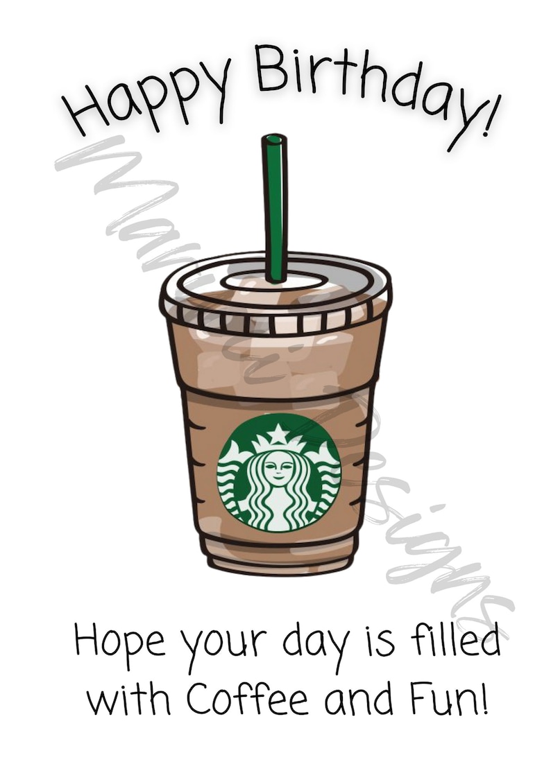 Coffee Birthday Card, Birthday Card for Coffee Lover, Starbucks Lover ...