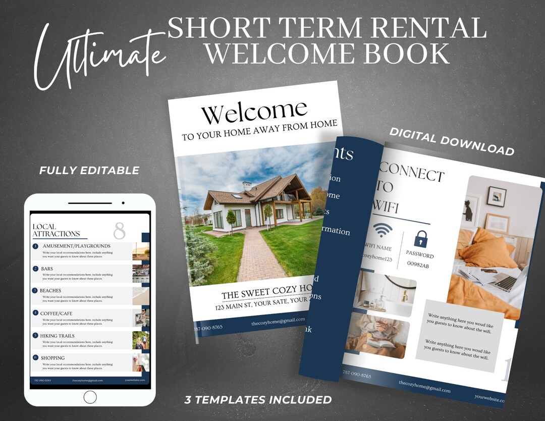 Airbnb Welcome Book Template, Vacation Rental Welcome Book, VRBO ...
