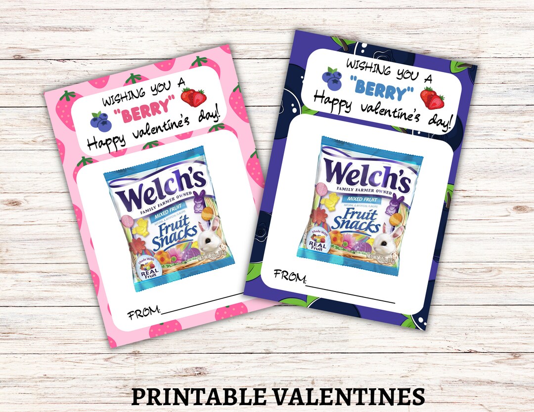 Valentines Day Fruit Snack Card Printable ,i'm so Berry Happy We're ...