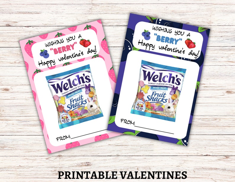 Valentines Day Fruit Snack Card Printable i'm so Berry - Etsy