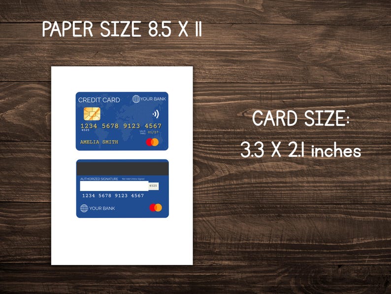 Editable Pretend Play Credit Card for Kids Play Money Toddler Toys, DIY ...