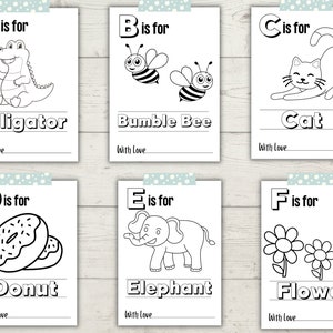ABC Book Baby Shower Game ,woodland Greenery Alphabet Coloring Book ...