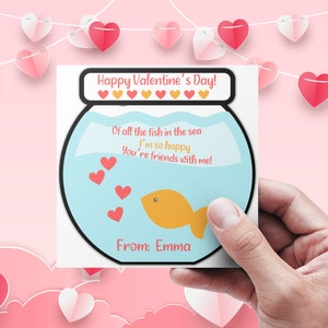 Goldfish Cracker Valentines -fish Valentine's- Printable Valentines ...