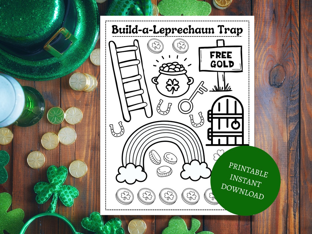 Leprechaun Trap Kit Cut and Paste Printable - "st. PATRICKS Crafts ...