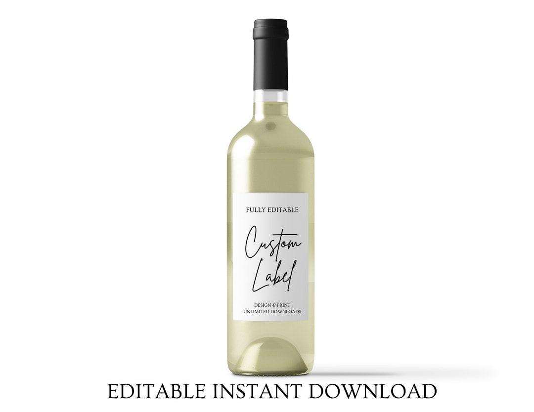 Custom Wine Label Template, Wine Labels Wedding, Editable Wine Labels ...