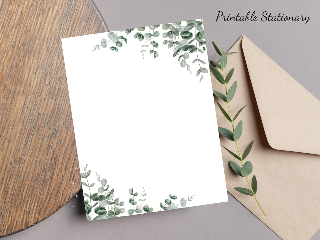Eucalyptus Greenery Editable Blank Template, Printable Cards, Custom ...