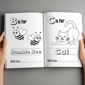 ABC Book Baby Shower Game ,woodland Greenery Alphabet Coloring Book ...