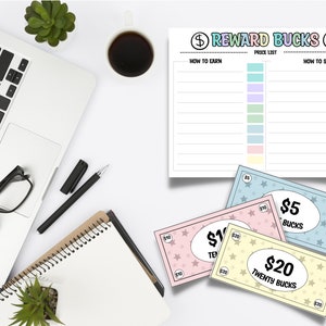 Editable Kids Reward Bucks | Printable | Mom Bucks, Reward System for ...