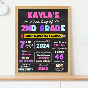 First Day of School Sign EASY DIY Canva Template Printable Editable 1st ...