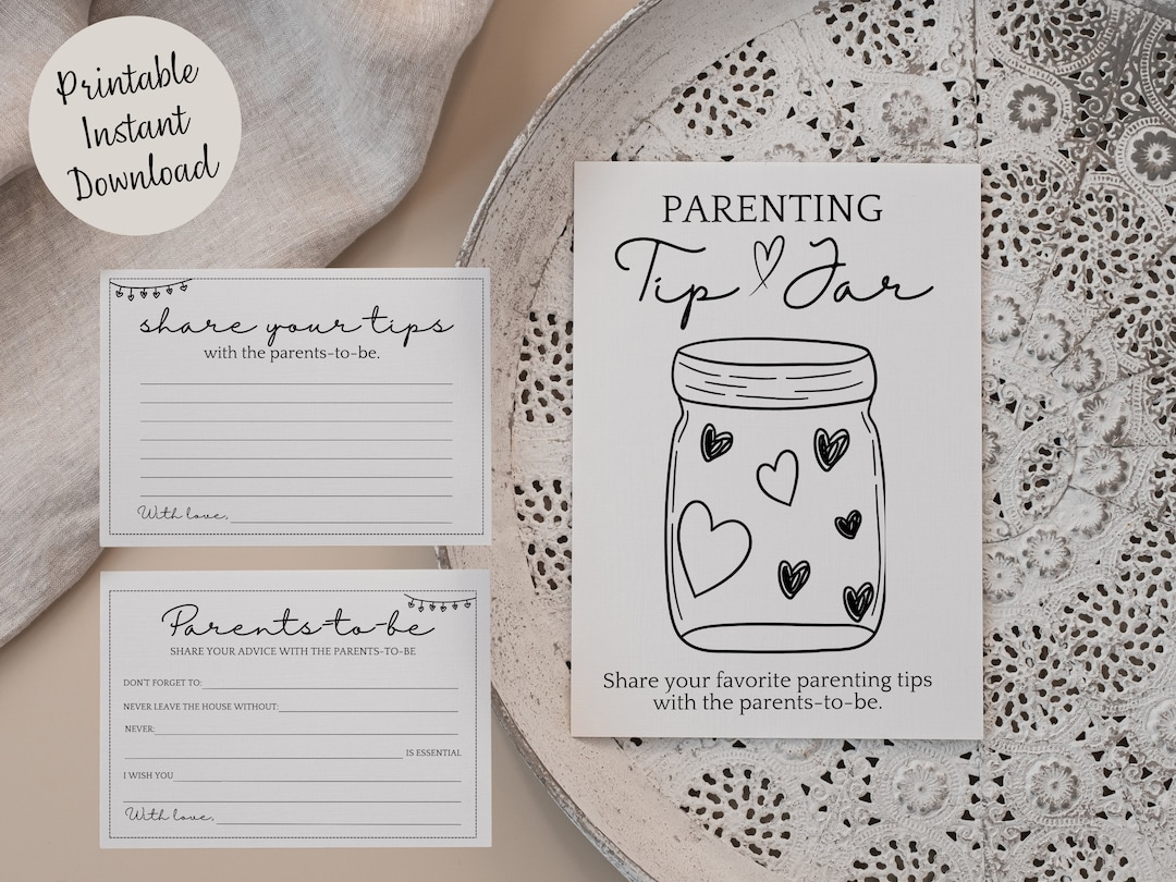 Parenting Tip Jar Sign and Advice Card for the Parents to Be | Baby ...