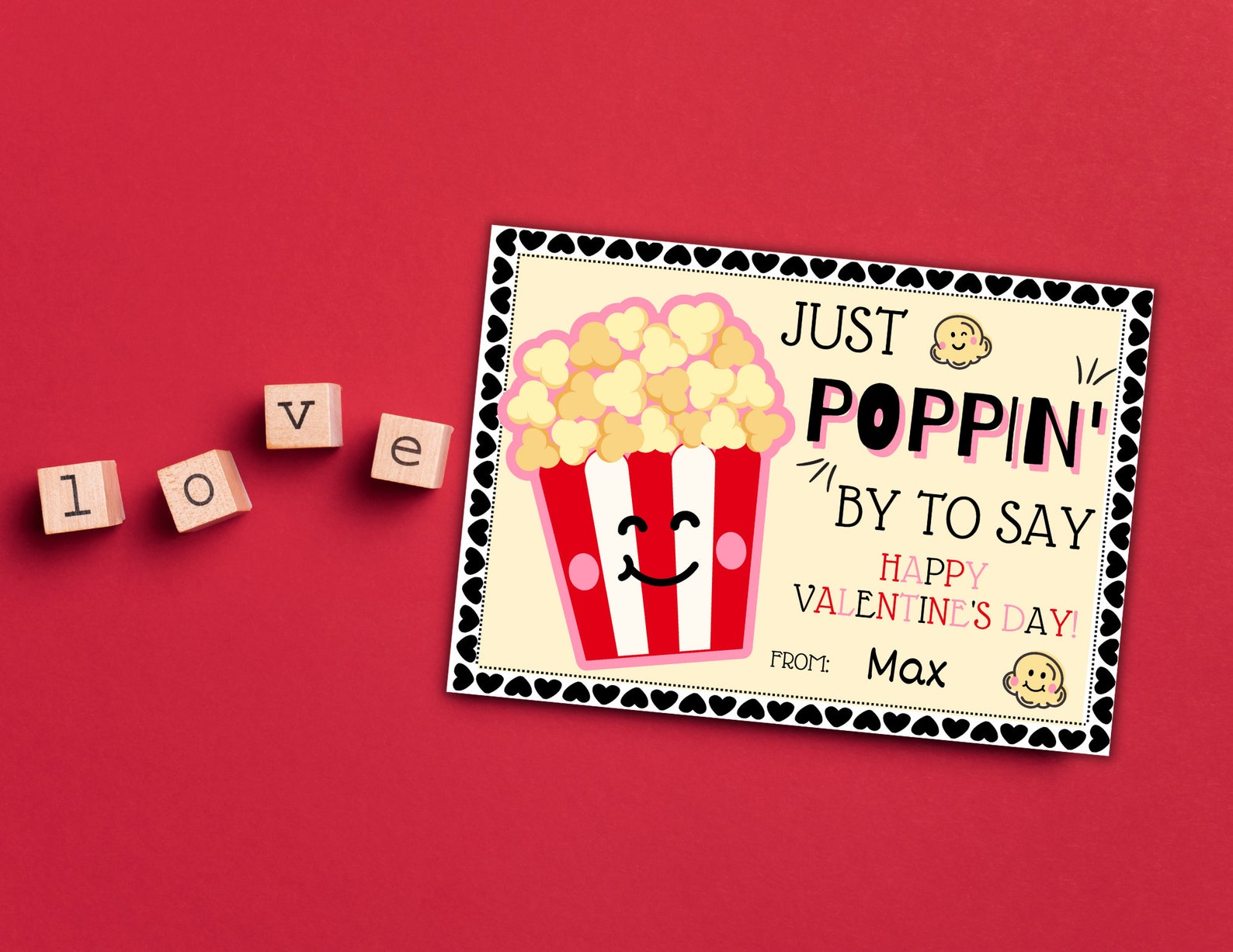 PRINTABLE Just POPPIN' BY to Say Happy Valentine's - Etsy