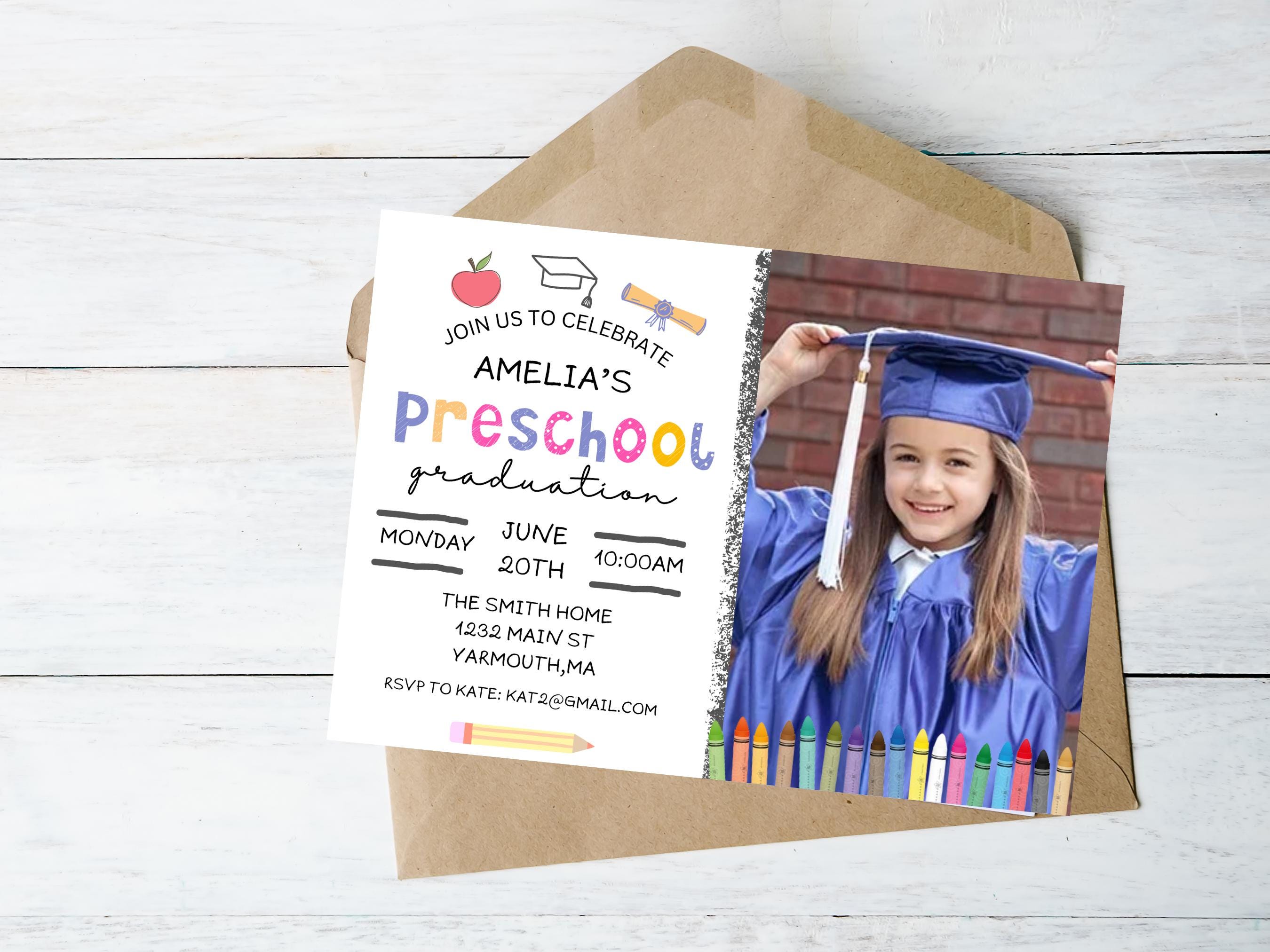 Preschool Graduation Invitation | First Year Ceremony | School Party ...