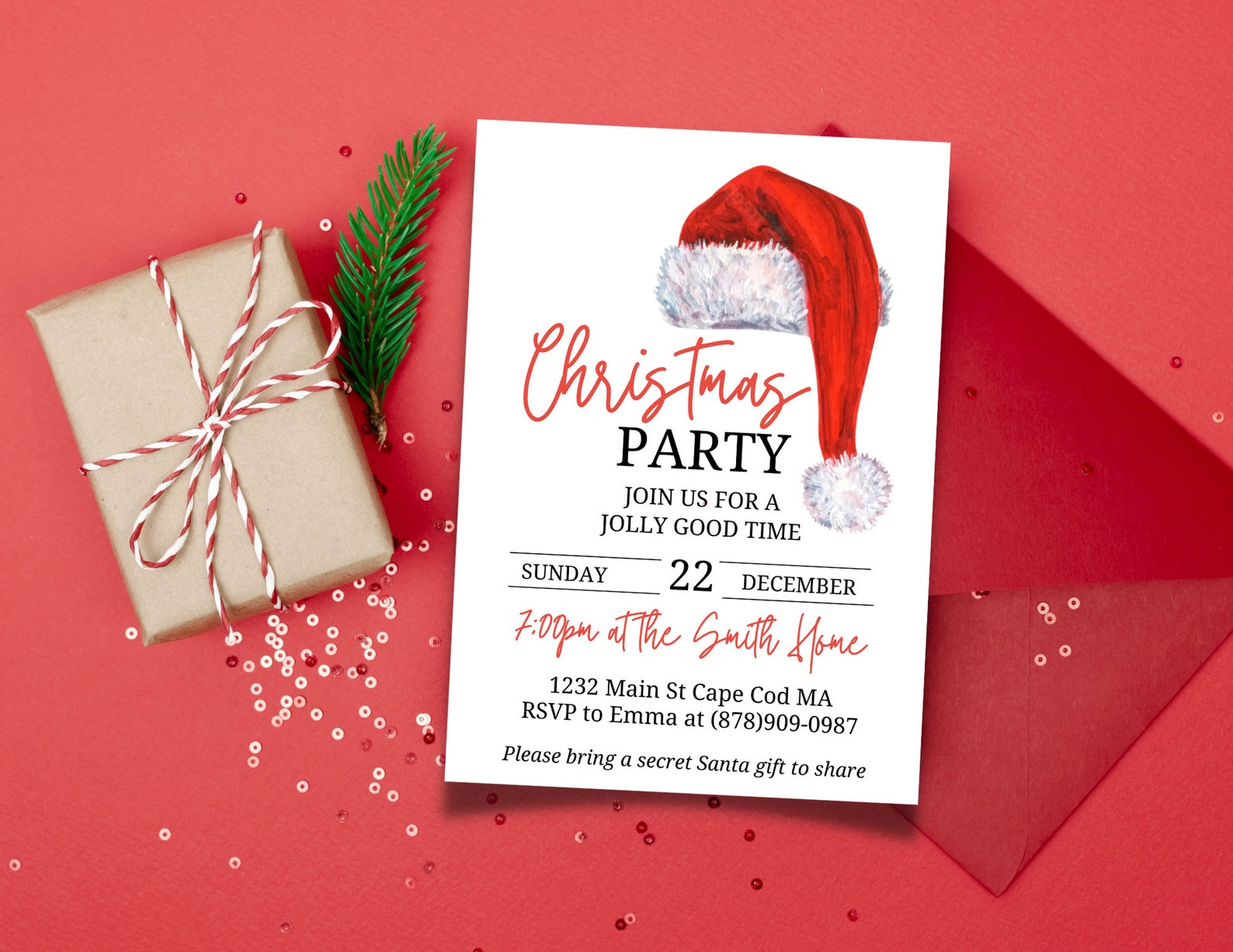 Editable Christmas Party Invitation Christmas Party - Etsy