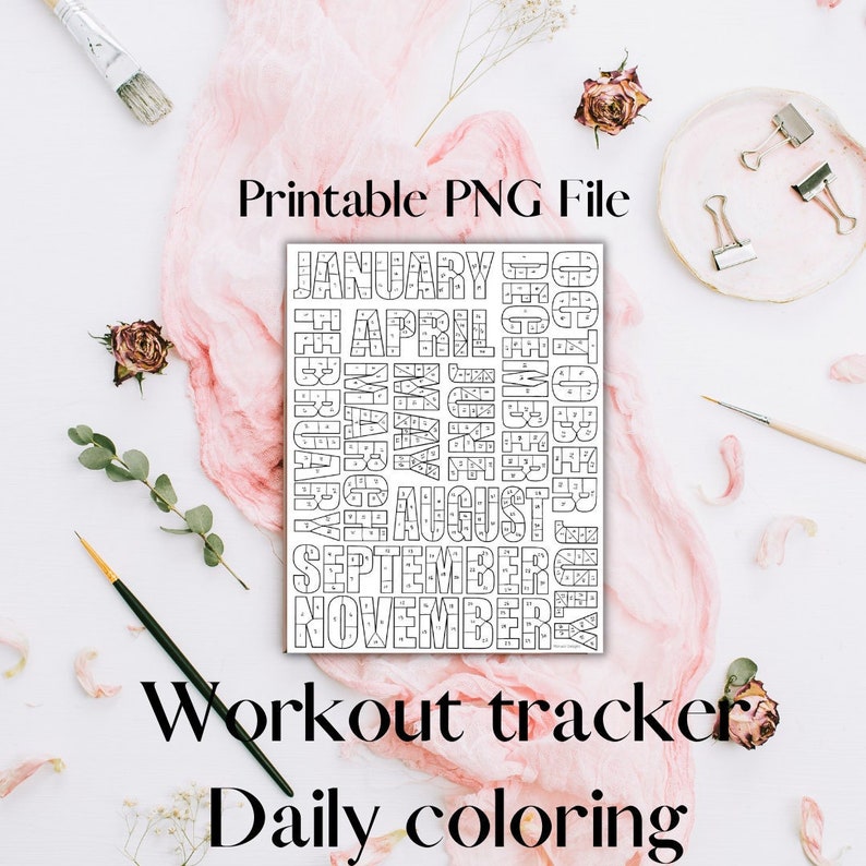 Daily Exercise and Habit Tracker Color Chart Fitness | Etsy