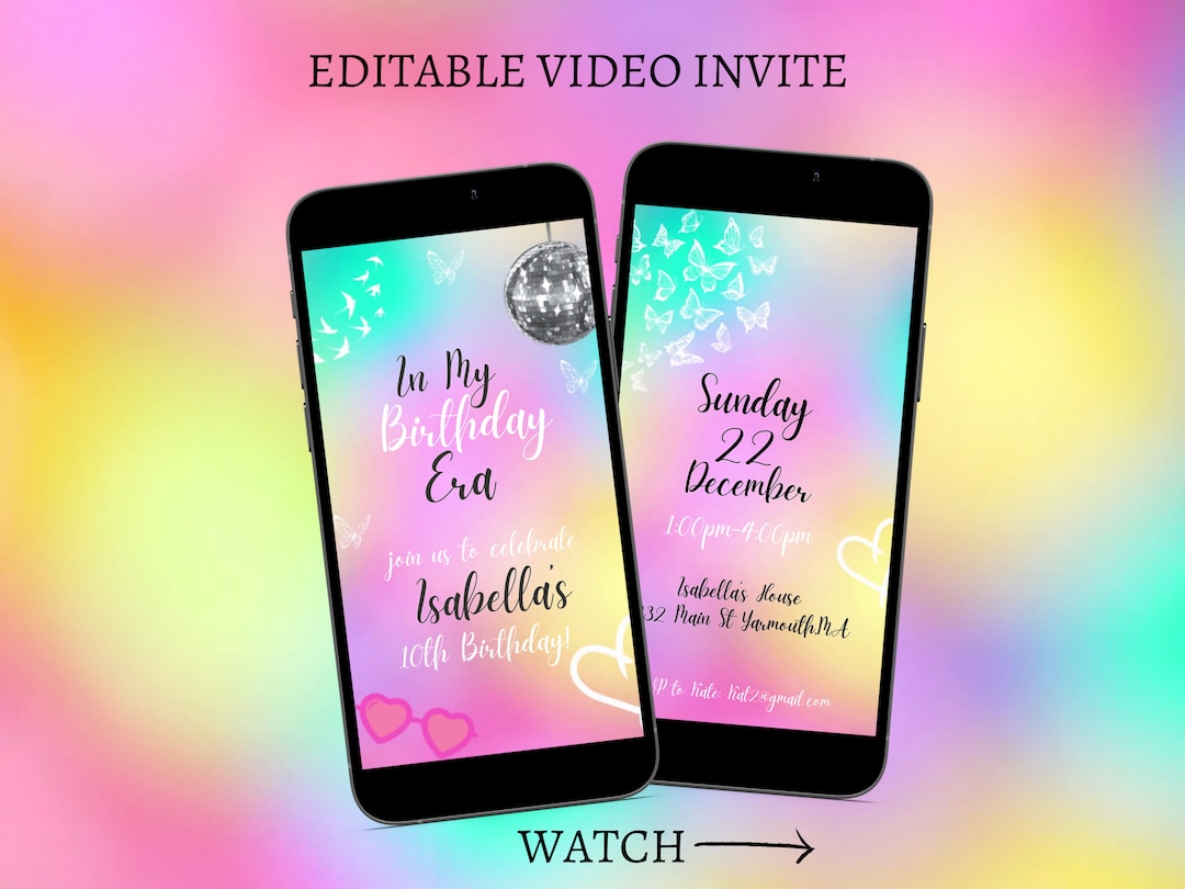 Eras Birthday Invitation, Eras Tour Movie Ticket Invite, Lover Party ...