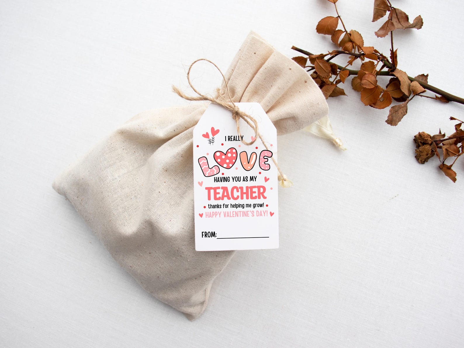 Valentine Teacher Tag. Printable Gift Tags for Valentine's Day ...
