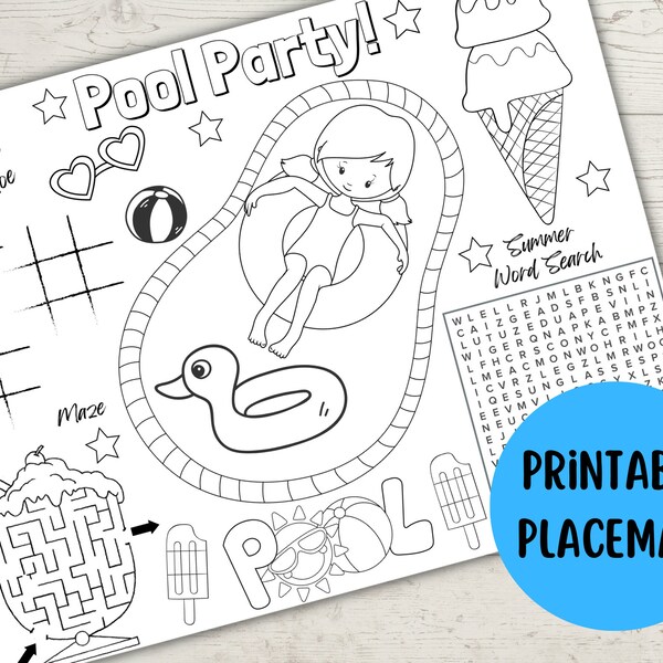 Pool Coloring Sheet - Etsy