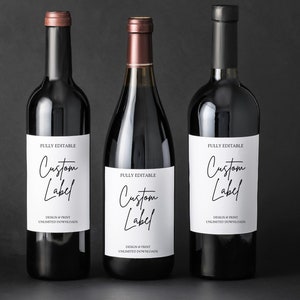 Custom Wine Label Template, Wine Labels Wedding, Editable Wine Labels ...