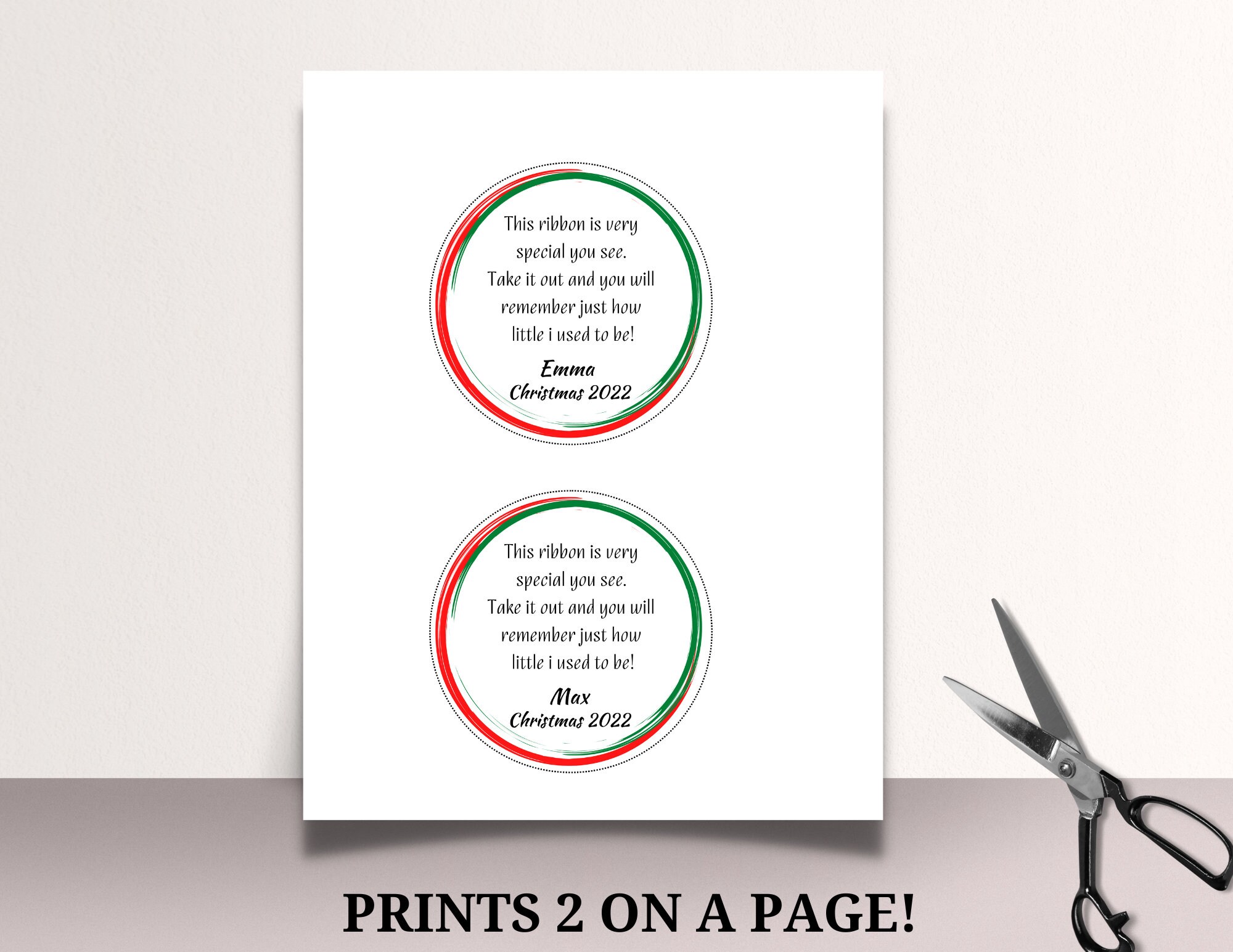 Instant Download/printable - the Once Upon a Ribbon Christmas Gift Tag ...
