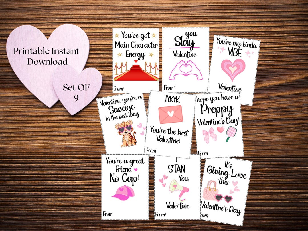 Classroom Valentine Cards, PREPPY Valentines, School Valentines ...