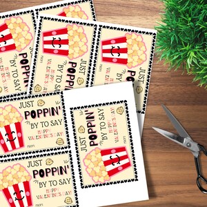 PRINTABLE Just POPPIN' BY to Say Happy Valentine's Day! Tag | Instant ...