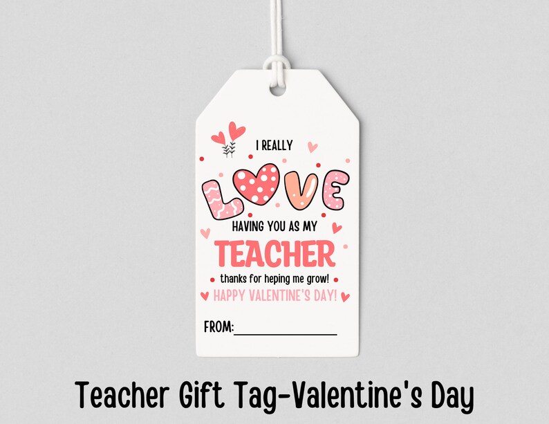 Valentine Teacher Tag. Printable Gift Tags for Valentine's - Etsy