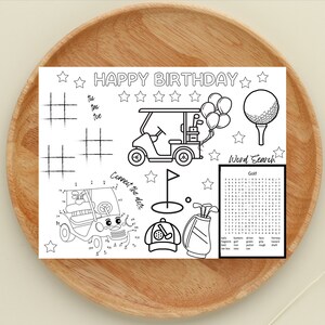 GOLF Coloring Page Golf Birthday Party Activity Game Golfing Birthday ...