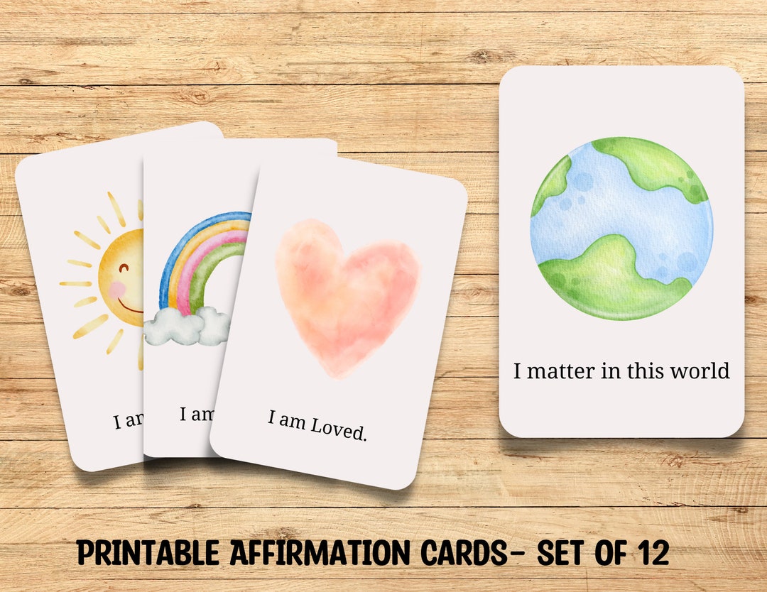 Kids Positive Affirmation Cards Set. Mindfulness Gift for Children to ...