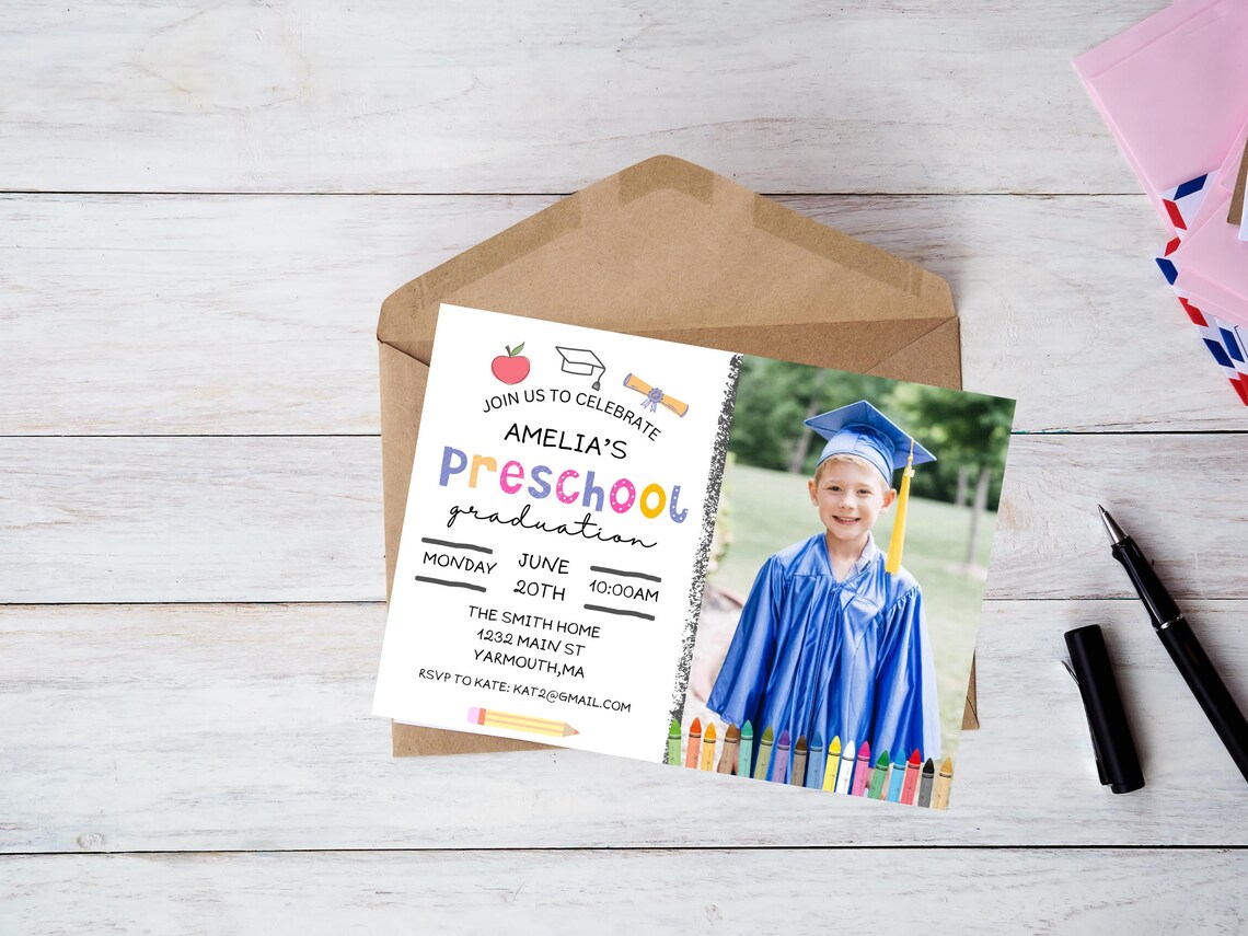 Preschool Graduation Invitation | First Year Ceremony | School Party ...