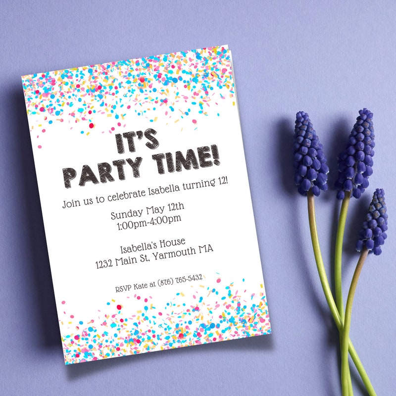 Confetti Invitation - Etsy