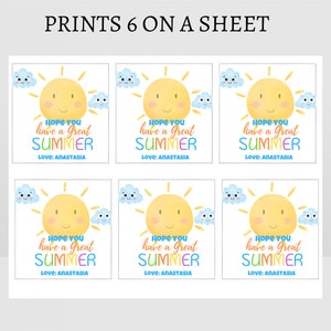 Editable Summer Teacher Appreciation Gift Tag Kids Your Turn to Relax ...