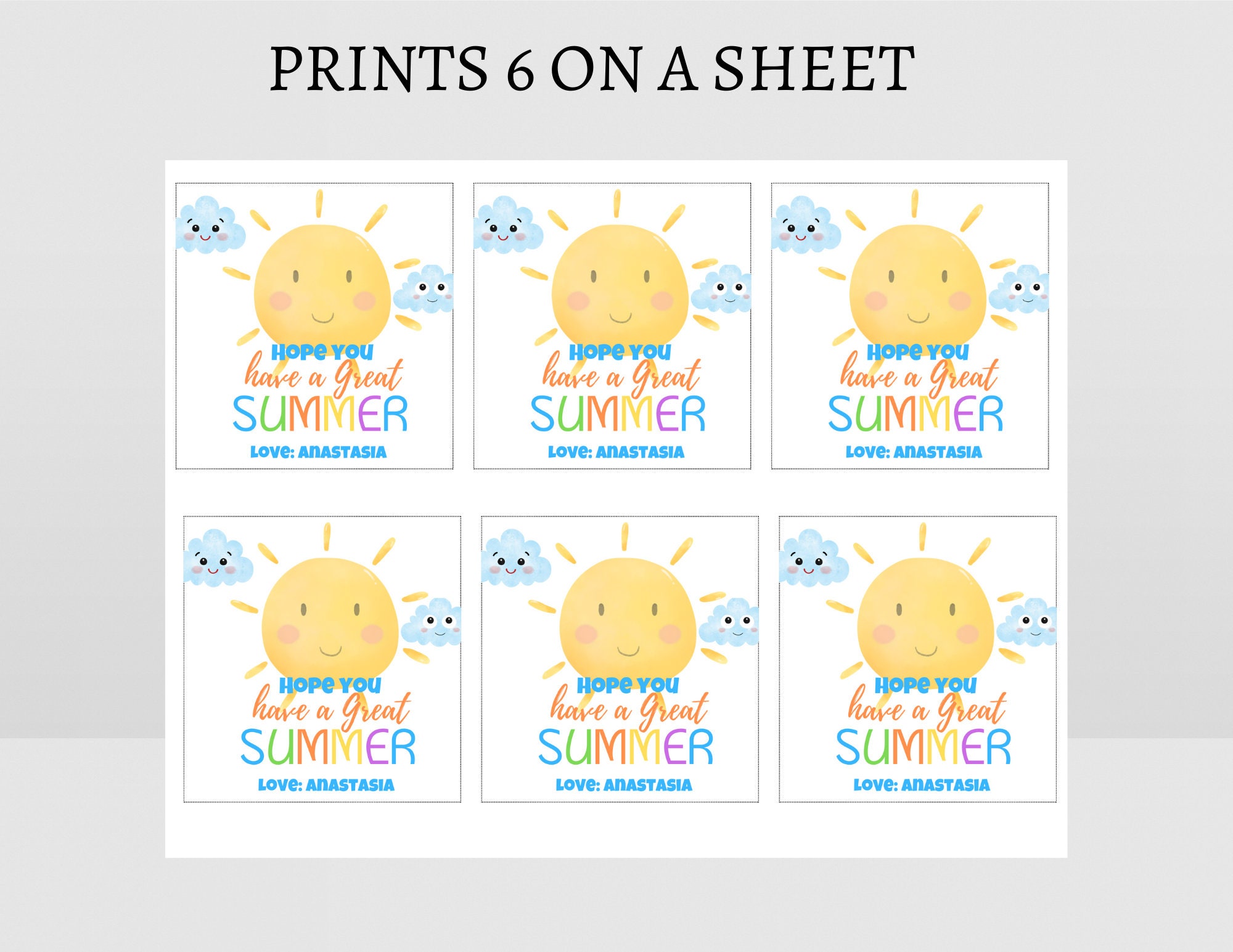 Editable Summer Teacher Appreciation Gift Tag Kids Your Turn - Etsy