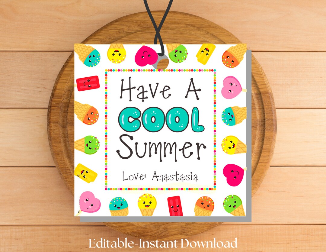 EDITABLE End of School Year Tags, End of School Gift Tags, Printable ...