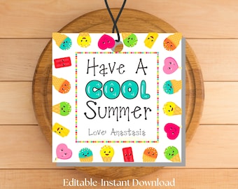 Editable End of School Year Tags, End of School Gift Tags, Printable ...