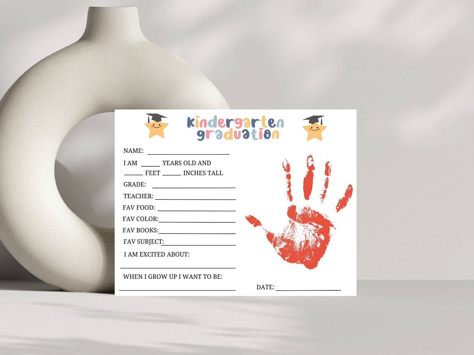 Last Day of School Printable, Kindergarten Graduation Keepsake ...