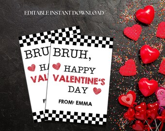 Bruh Valentine Cards, Preteen Valentine, Funny Kids Valentine ...