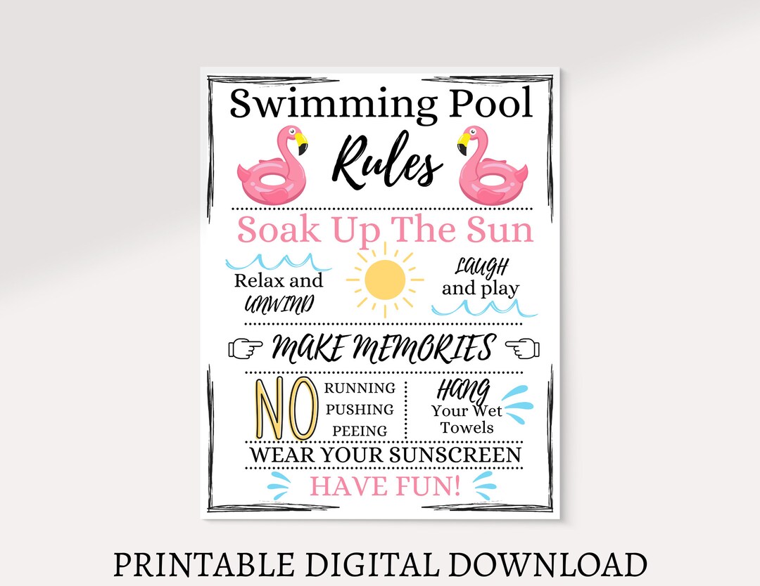 Swimming Pool Rules Rustic Sign, Swimming Pool SVG, Pool Sign SVG ...