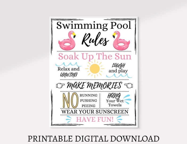 Swimming Pool Rules Rustic Sign Swimming Pool SVG Pool Sign - Etsy