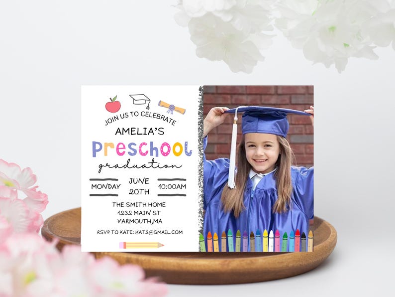 Preschool Graduation Invitation | First Year Ceremony | School Party ...