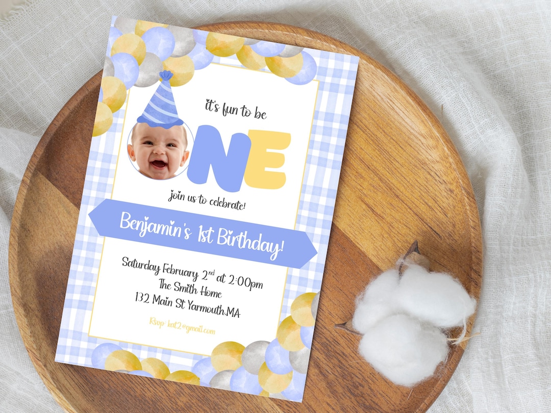 Fun to Be One Birthday Invitation Template, Digital Fun to Be One First ...