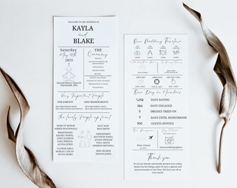 Wedding Table Games Wedding Program Template Wedding Program Wedding ...