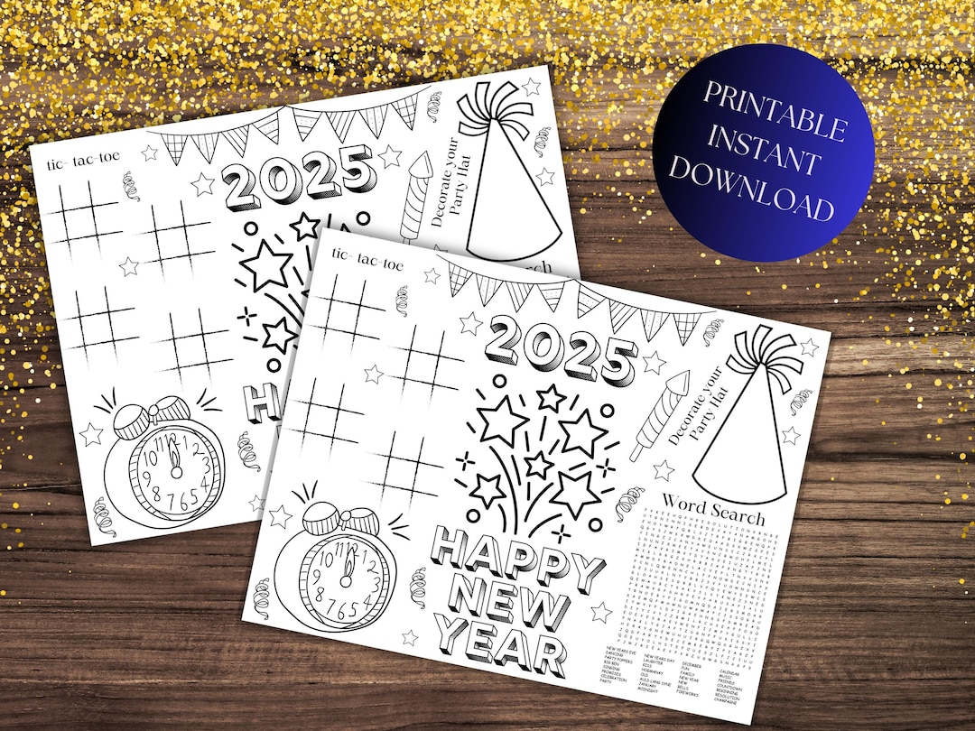New Year Activity 2025, Printable New Years Game, New Year Coloring ...