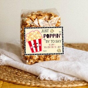 PRINTABLE Just POPPIN' BY to Say Happy Valentine's Day! Tag | Instant ...