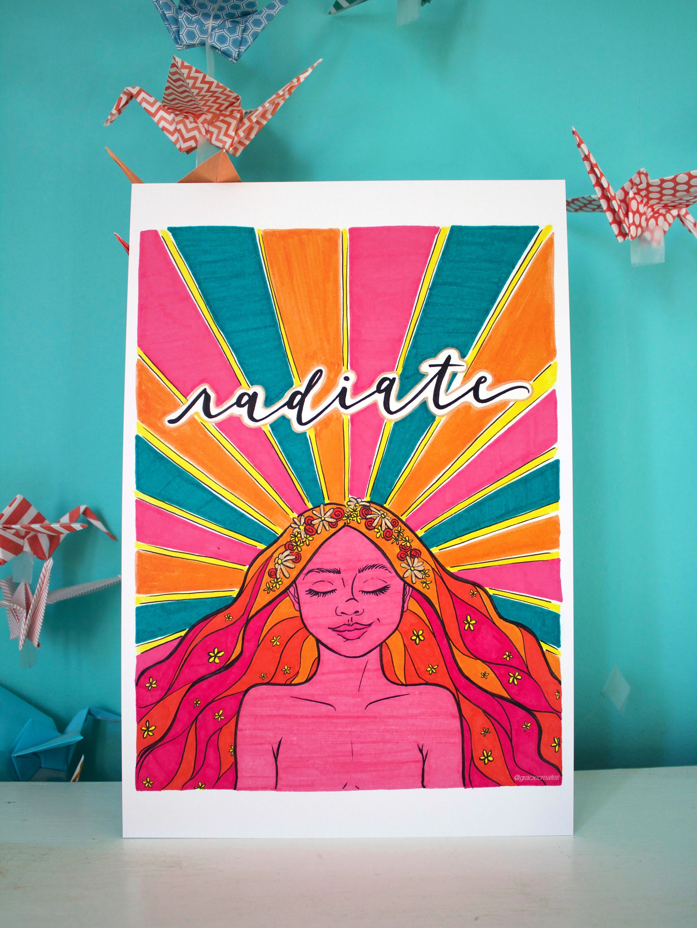 Radiate Groovy Art Print - Etsy