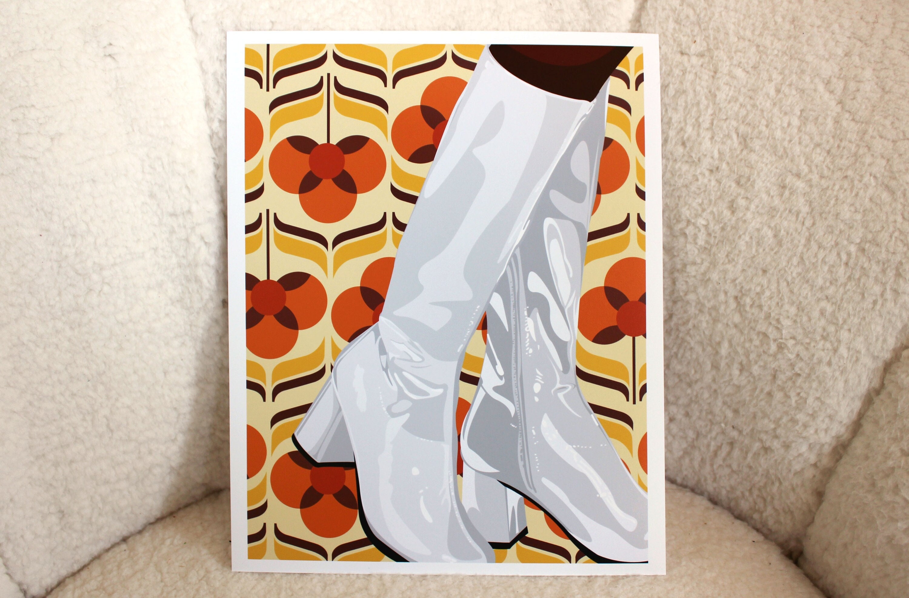 Retro 70's Gogo Boot Art Print - Etsy
